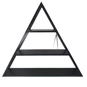 Wall Decor | Black Metal Triangle 3 Shelf Tier Wall Hanging Display ...
